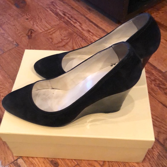 Max Studio | Shoes | Max Studio Black Suede Mecca Wedge Heels | Poshmark